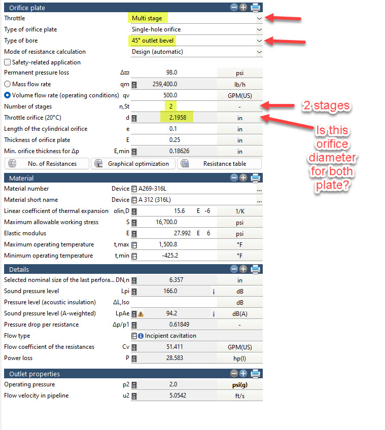 Restriction orifice | F.I.R.S.T. Software